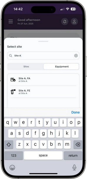Servicing equipment with the Nimbus Digital App